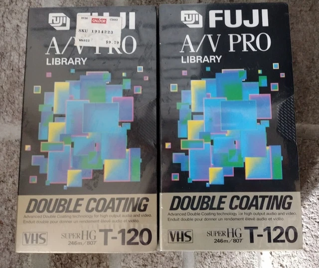 4 FUJI A/V Pro VHS Super HG Library T-120 Double Coating Blank VHS ...