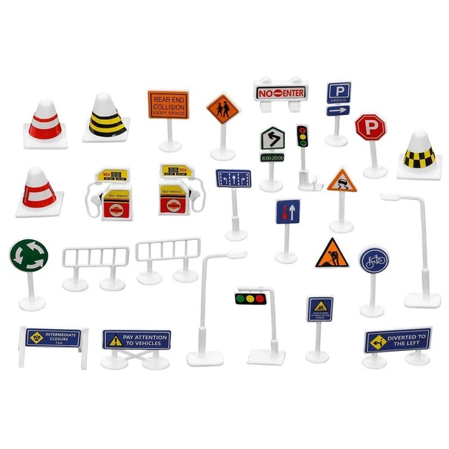ROADMAP TRAFFIC SIGN Models Parking Lot Street Sign Cones Toddler $6.24 - PicClick AU