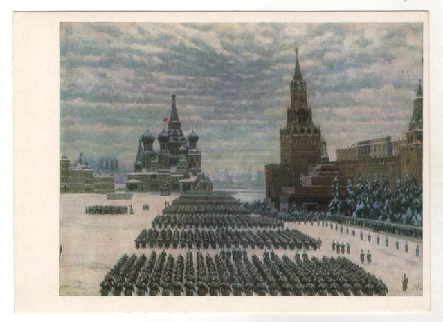 1985 WORLD WAR II WW2 Soldiers RED ARMY PARADE Military ART OLD Russian ...