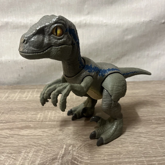 JURASSIC WORLD DINO Rivals Primal Pal Blue Velociraptor Dinosaur Figure ...