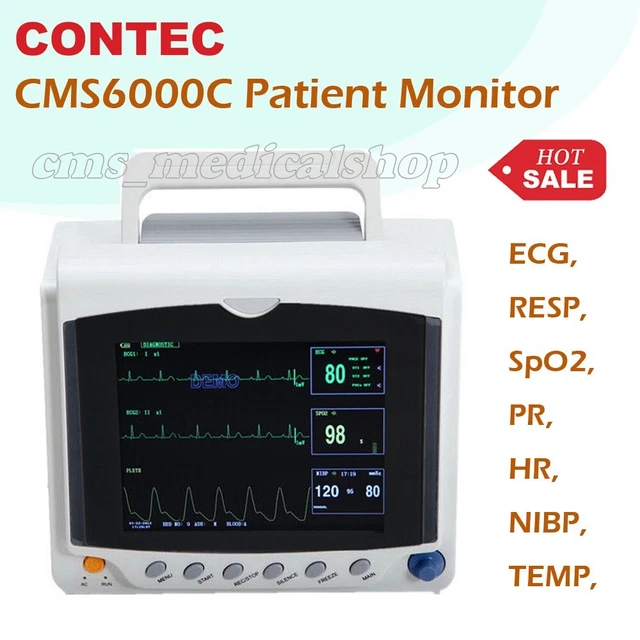 CONTEC 8& VITAL Sign Patient Monitor Contains ECG NIBP RESP SPO2 PR ...