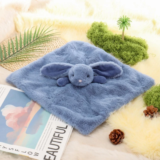 STUFFED ANIMALS NAVY Blue Bunny Rabbit Security Blanket Infant Nursery ...