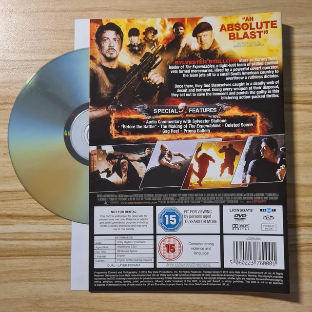 &THE EXPENDABLES& - Sylvester Stallone - Dvd [Artwork & Disc Only] £2. ...