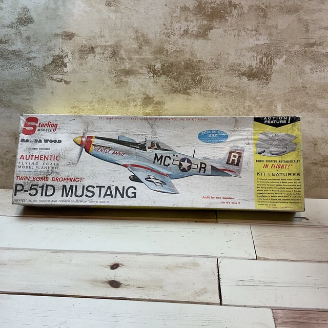 STERLING MODELS #A13, P-51D Mustang Flying Model Kit, Balsa Wood Kit, U ...