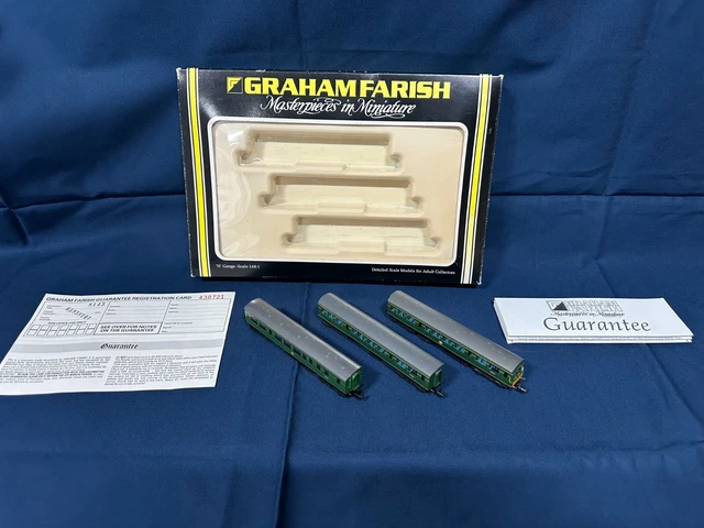 GRAHAM FARISH N Gauge BR101 DMU 3 Car Set Green Boxed 8143 DMBS TS ...