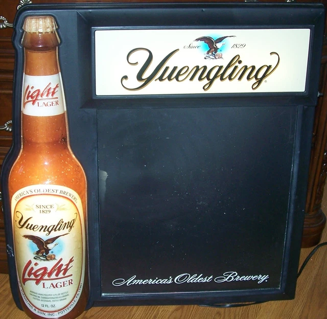 YUENGLING BEER BOTTLE BAR/PUB LIGHT UP MESSAGE BOARD SIGN MANCAVE 26x30 ...