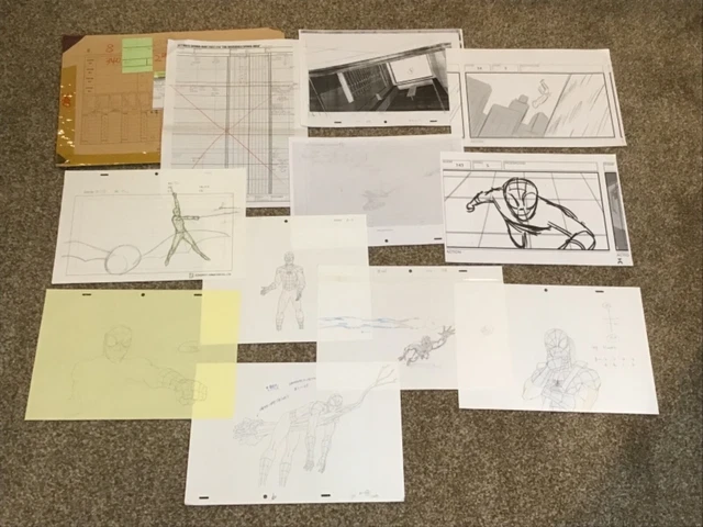 MARVEL SPIDER-MAN ORIGINAL Animation Production Drawings Model Sheets ...