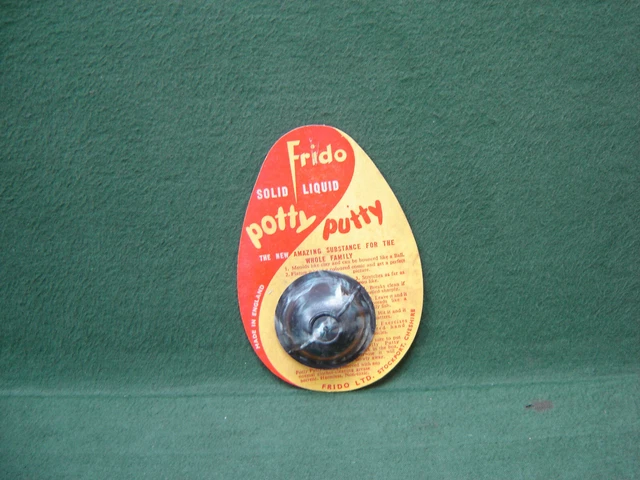 VINTAGE CARDED 1960S FRIDO POTTY PUTTY Silly Putty in Marbled Plastic ...
