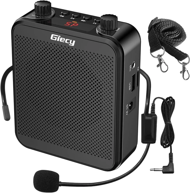PORTABLE VOICE AMPLIFIER with Headset Microphone 30W Rechargeable ...