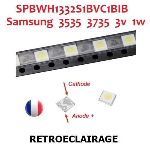 10*LED MOD.3535 PER ricambio retroilluminazione TV Samsung 1,25W 3V 100 ...
