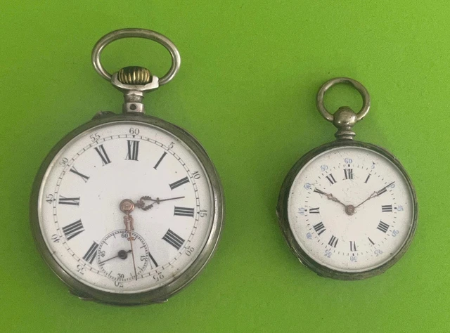 MONTRE GOUSSET EN Argent Lot De Deux / Silver Pocket Watch Set Of Two ...
