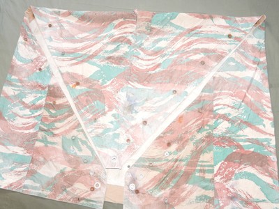 FRENCH FOREIGN LEGION Indochina LIZARD CAMO SHELTER HALF Vtg Old Poncho ...