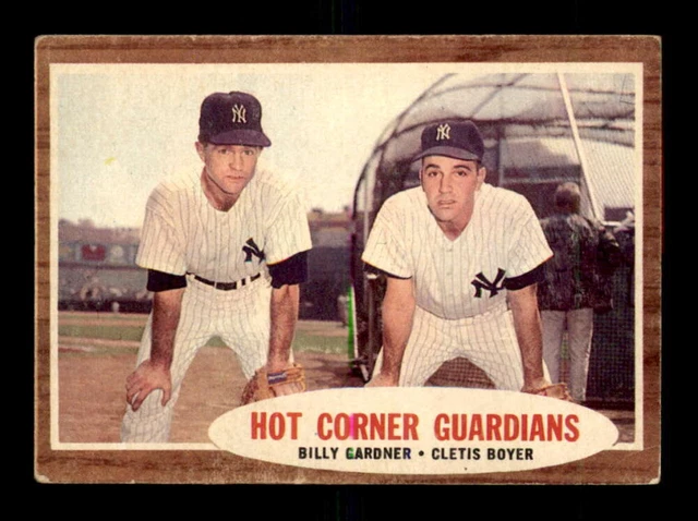 1962 TOPPS #163 Clete Boyer/Billy Gardner Hot Corner Guard VGEX ...