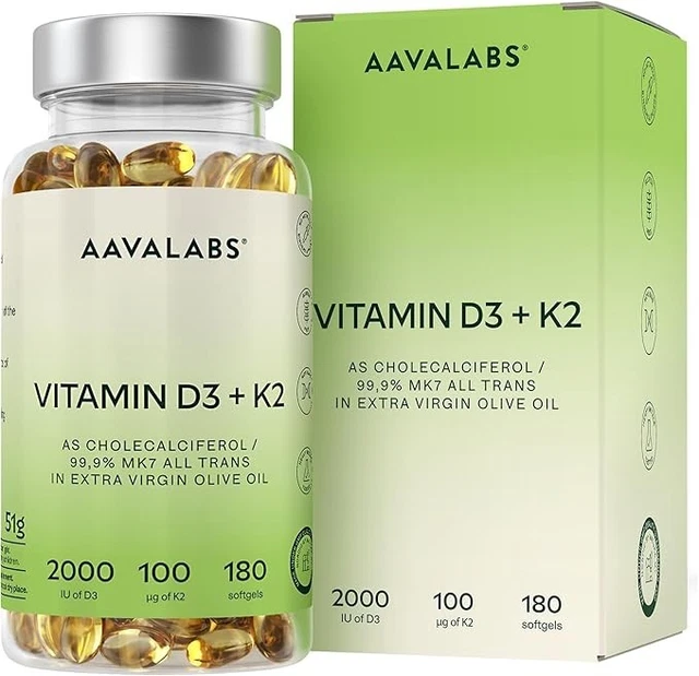 VITAMIN D3 K2 MK7 Softgels 180 Capsules with Olive Oil High Strength £ ...