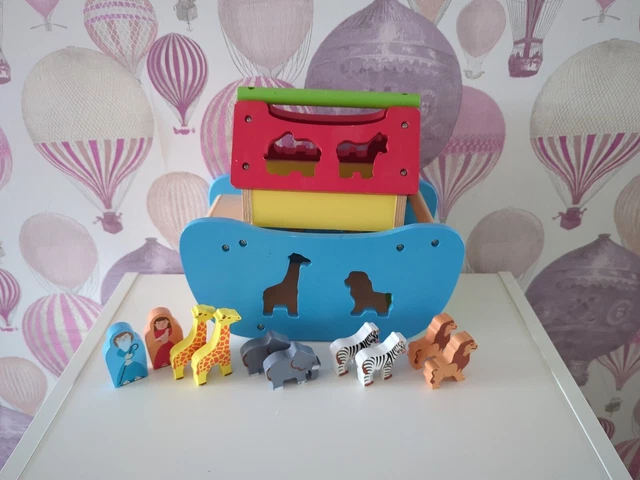 WOODEN NOAH'S ARK Shape Sorting Toy From Smyth's Toy store £0.99 ...