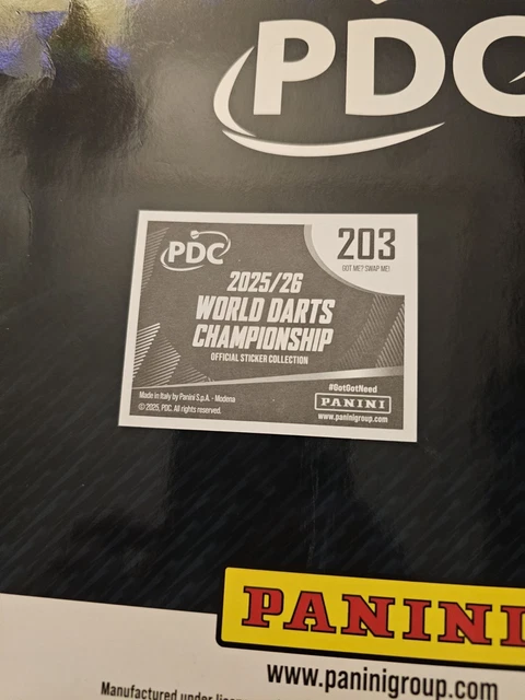 PDC PANINI 2025/26 World Darts Championship Wessel Nijman #203 £1.25 ...