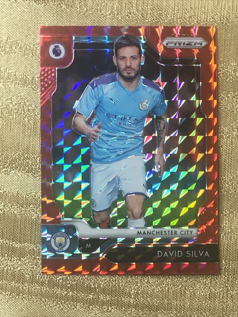 2019-20 PANINI PRIZM Premier League David Silva mosaïque rouge Prizm ...