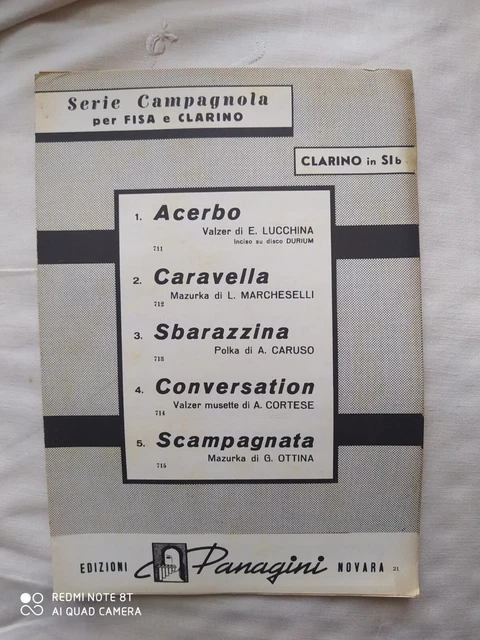 SERIE CAMPAGNOLA PER Fisa E Clarino - Fascicolo 5 Spartiti Aa.vv. (1959 ...