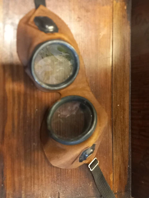 WW2 RAF LEATHER PILOTS FLYING TRAINING GOGGLES 1940s Vintage £45.00 ...