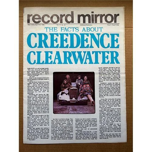 CREEDENCE CLEARWATER REVIVAL Record Mirror Magazine April 11 1970 Ccr ...