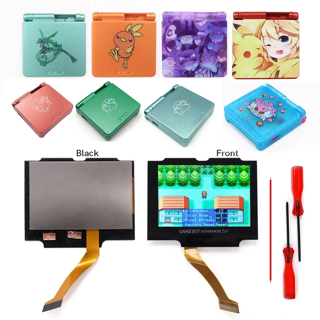 KIT PIXEL RETRÒ Gameboy Advance SP V5 IPS schermo LCD laminato IPS con ...