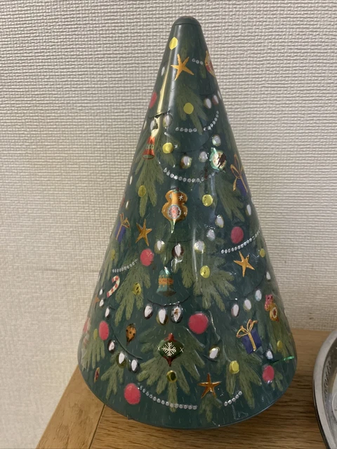 COLLECTABLE MARKS AND Spencer Musical Rotating Xmas Tree Biscuit Tin ...