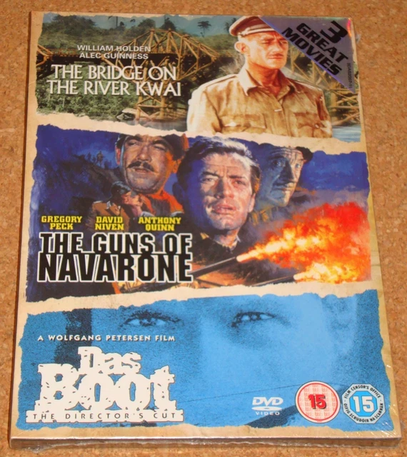 BRIDGE ON RIVER KWAI, GUNS OF NAVARONE, DAS BOOT - NEW/SEALED war DVD ...