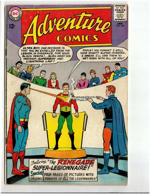 ADVENTURE COMICS 316 (DC, 1964) ULTRA BOY SPOTLIGHT PAR EDMOND HAMILTON ...