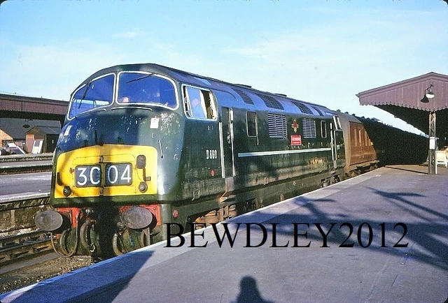 *ORIGINAL 35MM SLIDE* WARSHIP D860 "VICTORIOUS" IN TAUNTON STATION 14/9 ...