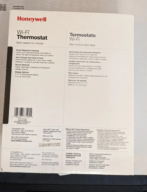 HONEYWELL HOME WI-FI 7-Day Programmable Thermostat RTH6580WF Heating ... HONEYWELL HOME WI-FI 7-Day Programmable Thermostat RTH6580WF Heating ...
