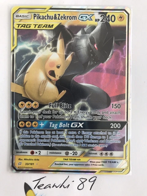POKÉMON TCG PIKACHU & Zekrom GX Team Up 33/181 Holo Ultra Rare EUR 7,27 - PicClick FR