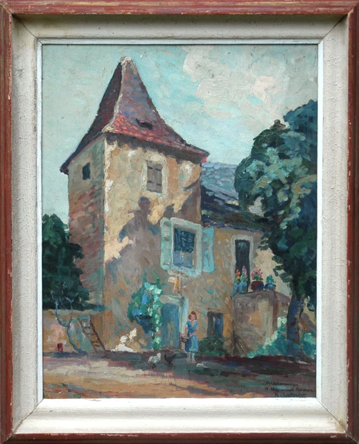 HUILE ANCIENNE ANNÉES 40 René Laforest peintre périgourdin. EUR 350,00 ...