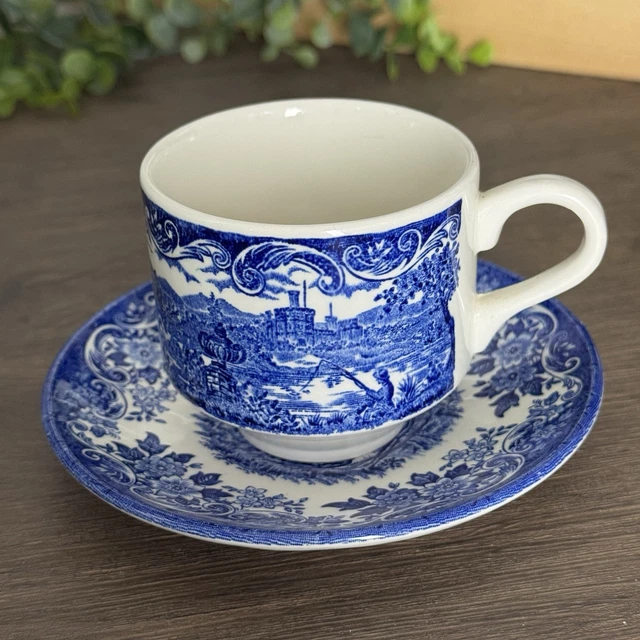 BROADHURST IRONSTONE BLUE & White Cup & Saucer – Vintage English ...