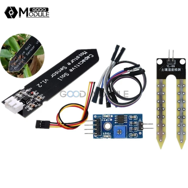 3.3V-5V ANALOG SOIL Moisture Sensor Module Capacitive Cable Corrosion ...