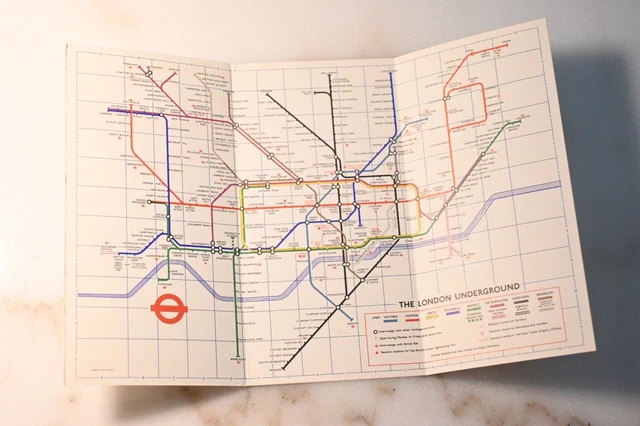 LONDON UNDERGROUND TUBE Map No.1 1975 (Ref 5.75/2315M/1,000M) £10.00 ...