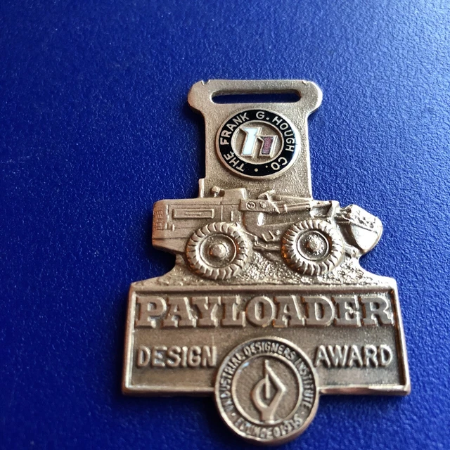 VINTAGE ANTIQUE POCKET watch fob HOUGH PAYLOADER “DESIGN AWARD “ $24.95 ...