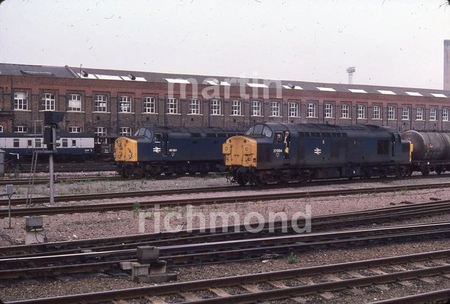 DONCASTER CLASS 40 40081 & Class 37 37004 2.7.82 Kodachrome 35mm Slide ...