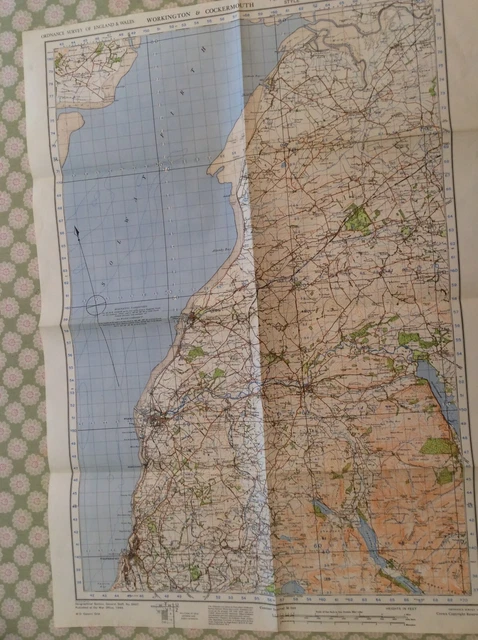 WW2 1940 BATTLE of Britain War Department Map, Workington & Cockermouth ...