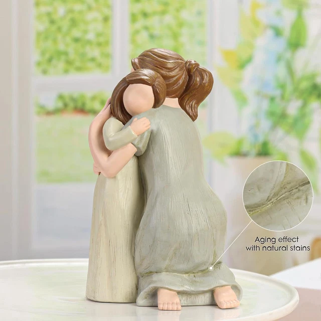 MOTHER AND DAUGHTER Statue Figure Sculpture Modern Resin Tabletop ...