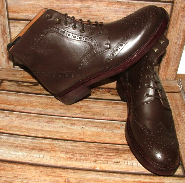 NEW CHURCH WALK High Quality Leather Dark Brown Brogue Boots Size 9 £54 ...