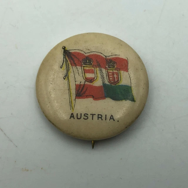 1894 1896 VTG Antique Flag Of Austria Badge Button Pinback Pin ...