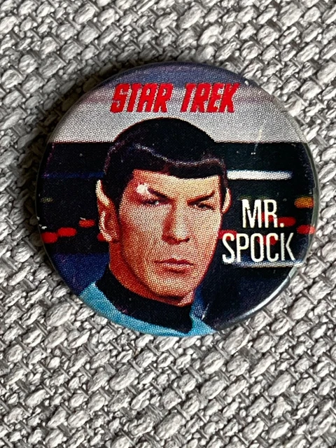 VINTAGE 60'S Star Trek TV Show Star Mr Spock Pin Button Badge Kellogg’s ...