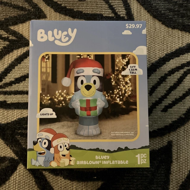 BLUEY FROM BLUEY Christmas Inflatable With Present 5ft £57.10 - PicClick UK