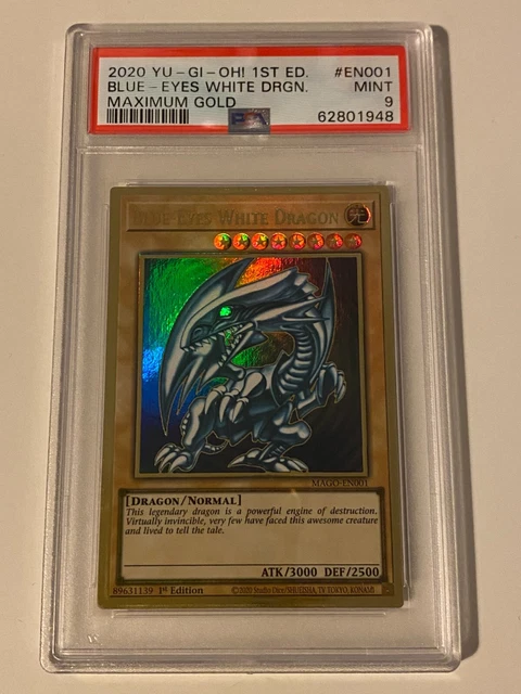 PSA 9 MINT Blue-Eyes White Dragon MAGO-EN001 Maximum Gold 1st Edition YuGiOh EUR 92,43 - PicClick DE