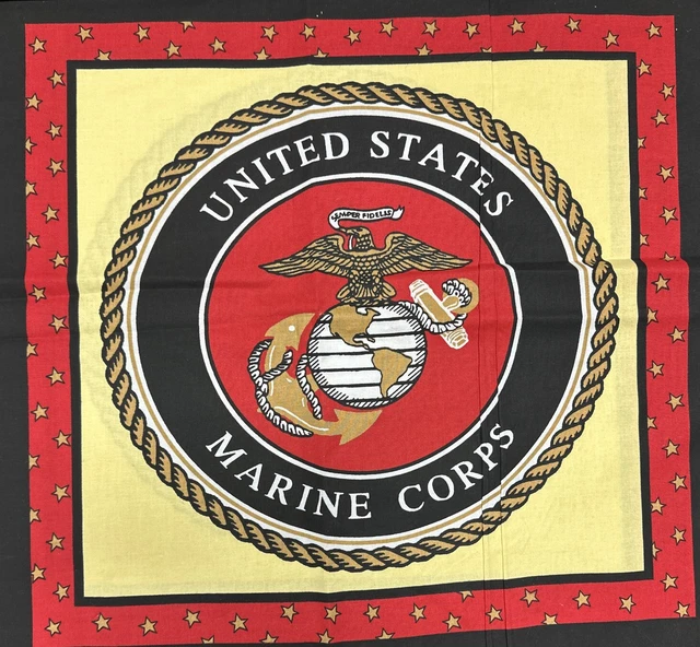 USMC US MARINE Corp Logo Quilt Block, Pillow Square, Panels, 16 x 16 £5 ...