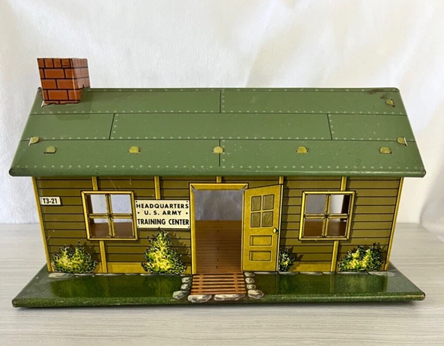 RARE! VINTAGE MARX US Army Training Center Headquarters Tin Lithograph ...