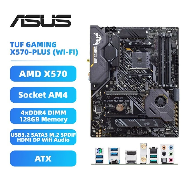 Am4 Motherboard ASUS TUF Gaming X570-Plus Wi-Fi Motherboard - AMD AM4 ...