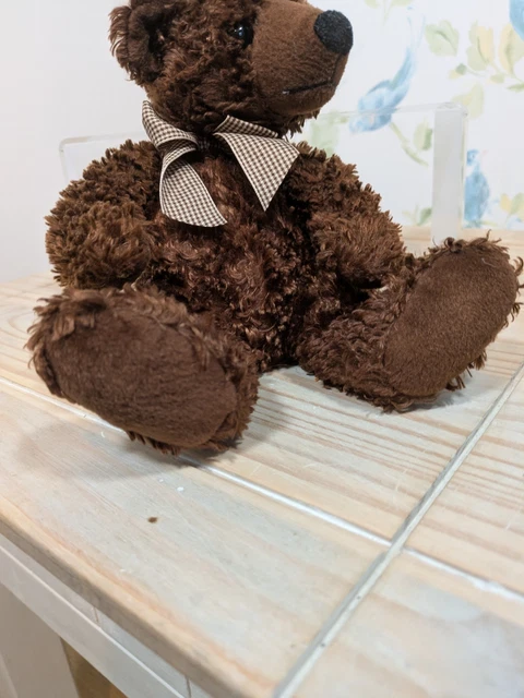 GROVE INTERNATIONAL MINI Seated Teddy Bear Plush Soft Toy Dark Brown ...