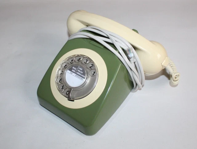 RETRO ROTARY DIAL 746 Model Telephone Green And Cream With BT Plug £19. ...