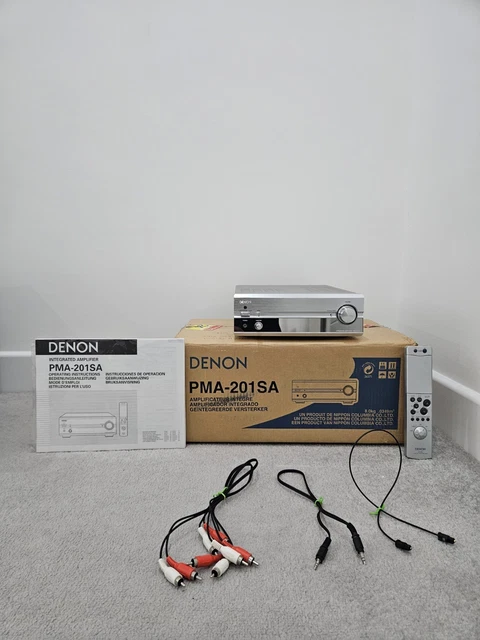 DENON PMA-201SA INTEGRATED Amplifier Silver With Remote Leads ...